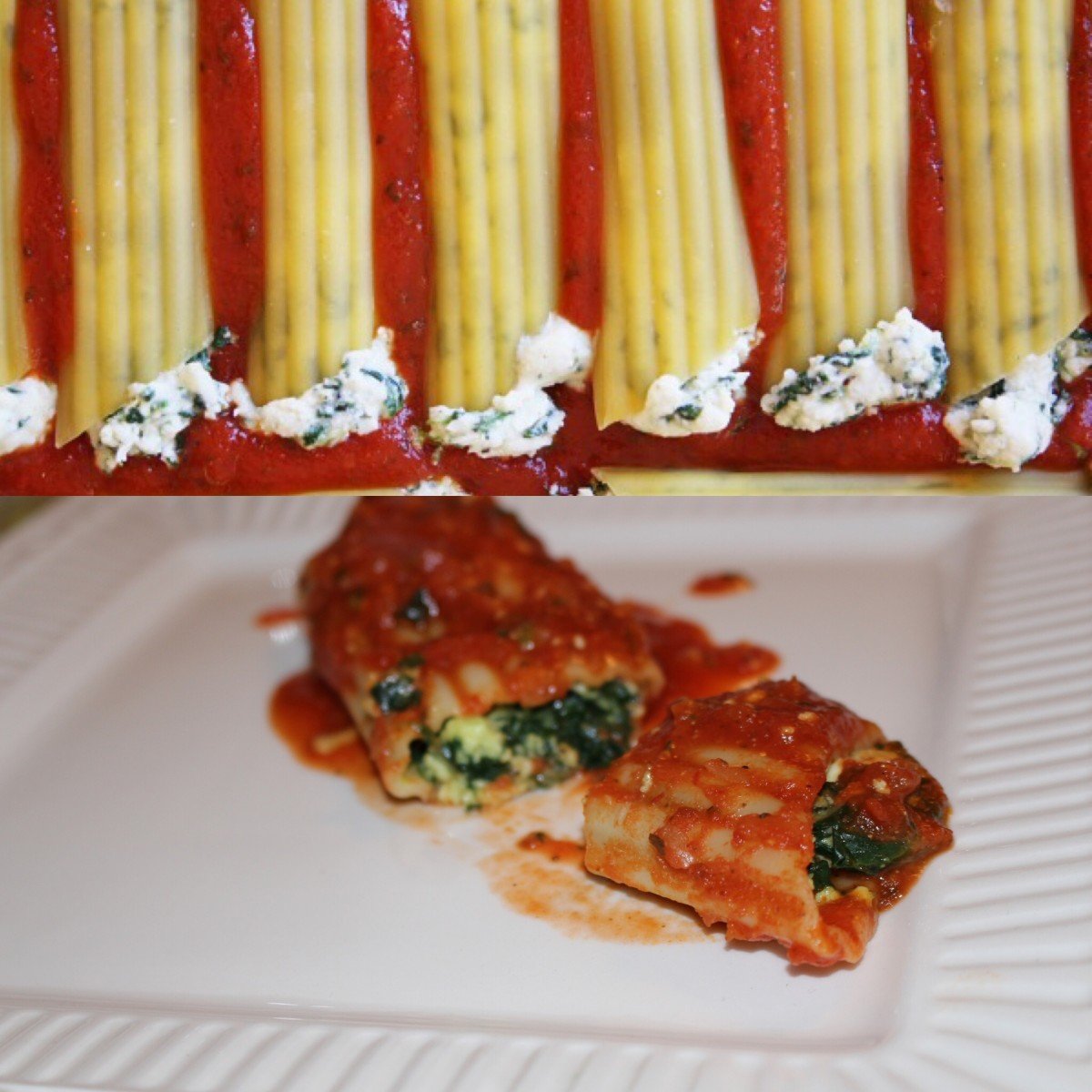 Italian Manicotti stuffed pasta shells | Ginger It Up