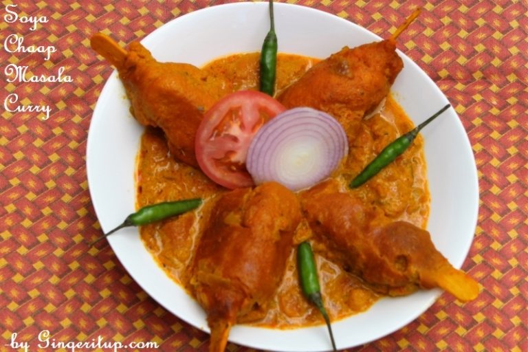 Soya Chaap Masala Curry-A Perfect Power-Packed Vegetarian Chicken from ...